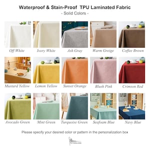 Custom Linen Textured Stain Resistant Fitted Tablecloth, Spill-proof ...