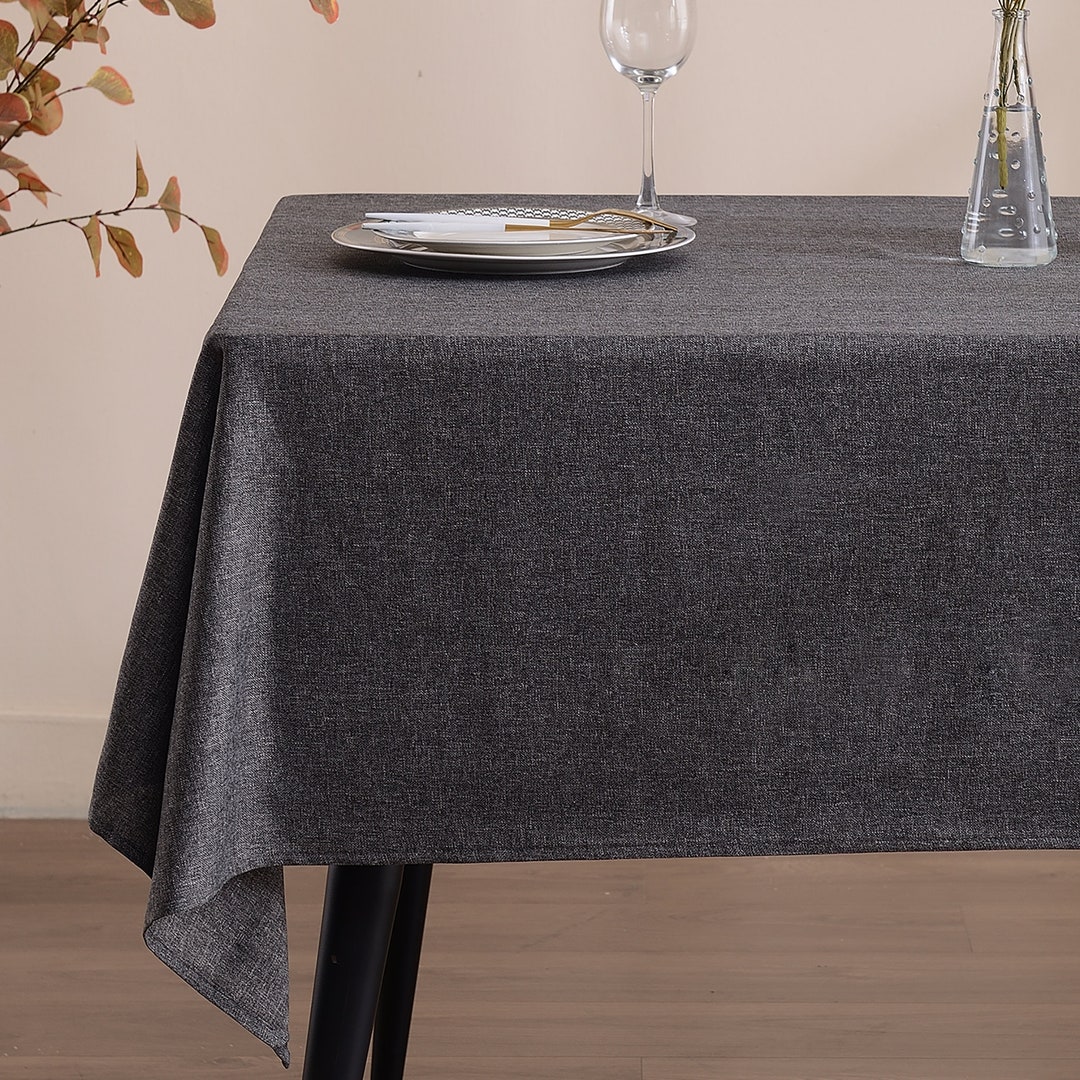 Gray Stain Resistance Tablecloths Made From Recycled Plastic | Custom ...