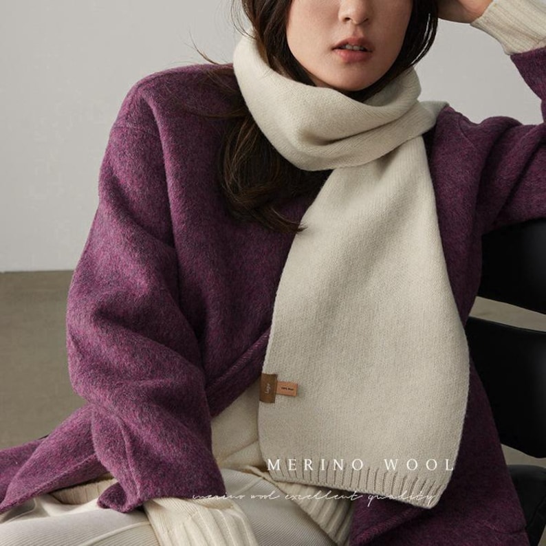 Custom Embroidered Merino Wool Scarf - Personalized Monogram, Soft ...