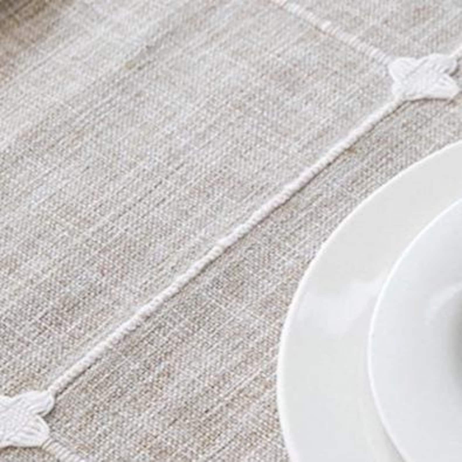 Linen Style Waterproof Table Runner With Pockets, Pocketed Tablecloth ...