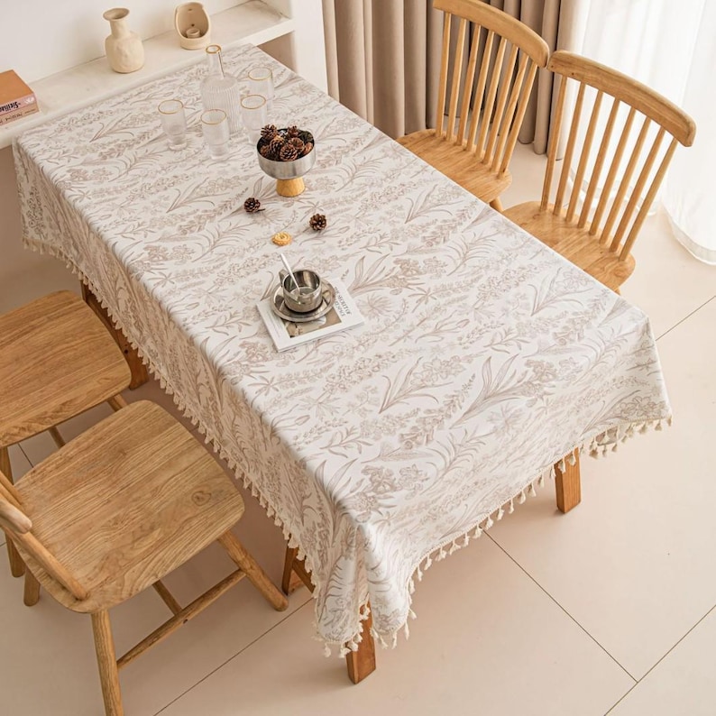 Oversized Stain-resistant Waterproof Tablecloth - Custom Size, Durable ...