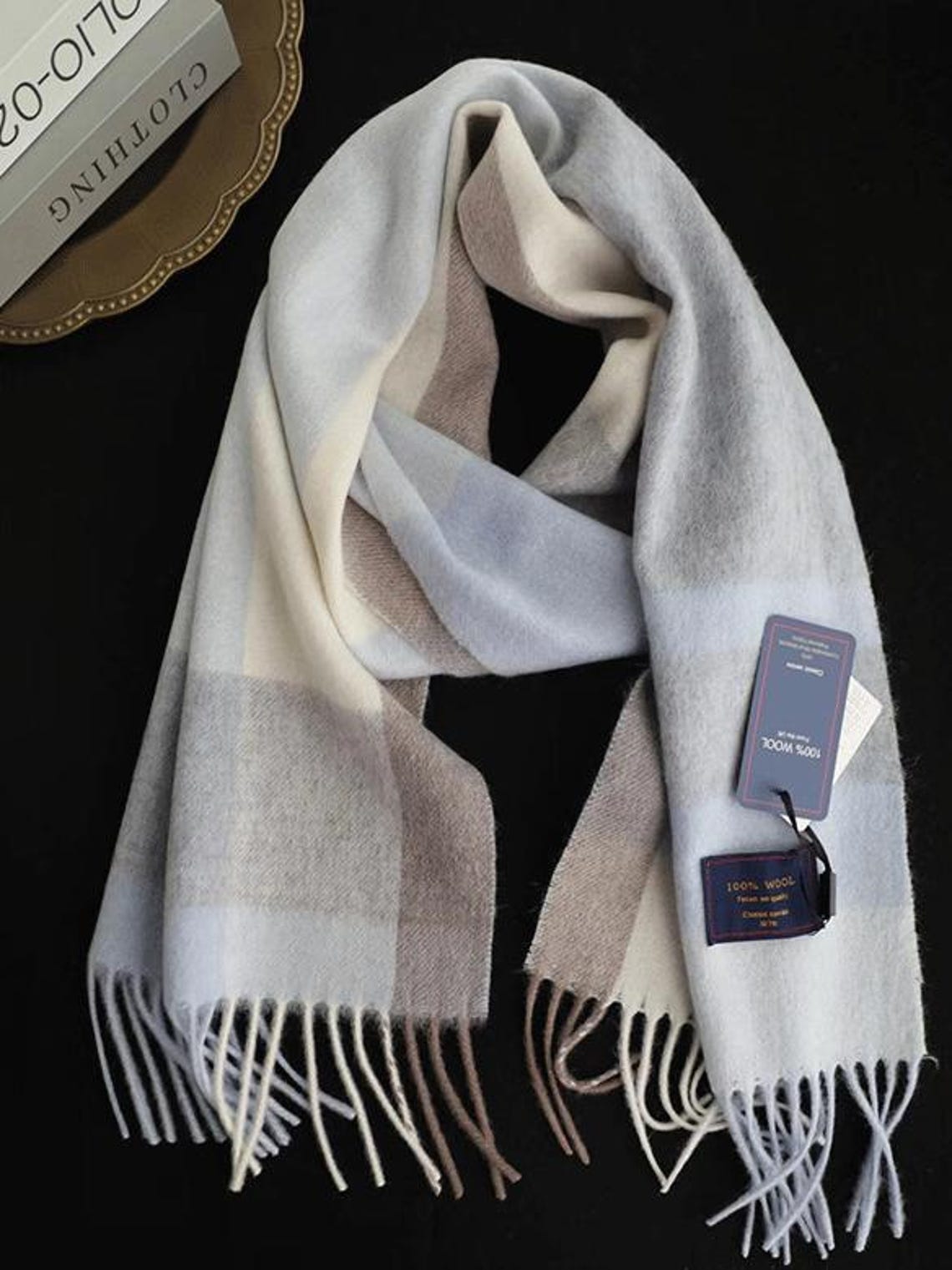 Gift 100% Merino Wool Scarf – Custom Monogram Embroidery – Soft & Warm ...