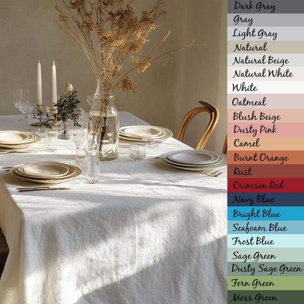 Large Linen Tablecloth - Etsy