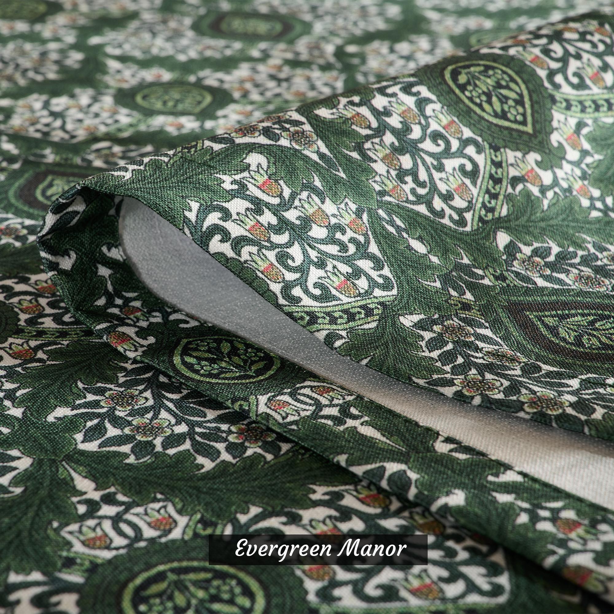 Forest Fern and Berry Green Botanical Tablecloth Custom Size Linen ...