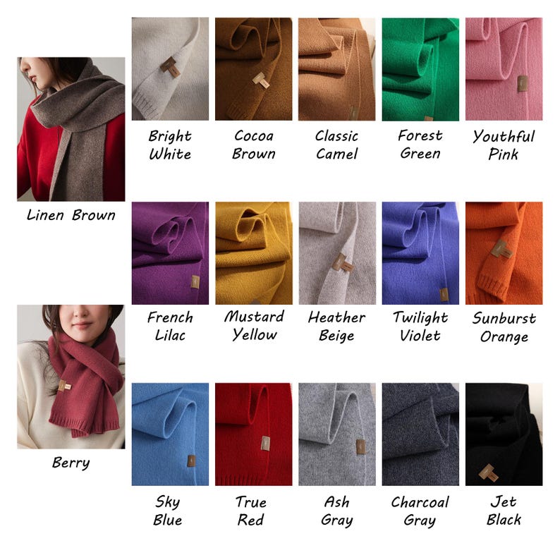 Custom Embroidered Merino Wool Scarf - Personalized Monogram, Soft ...