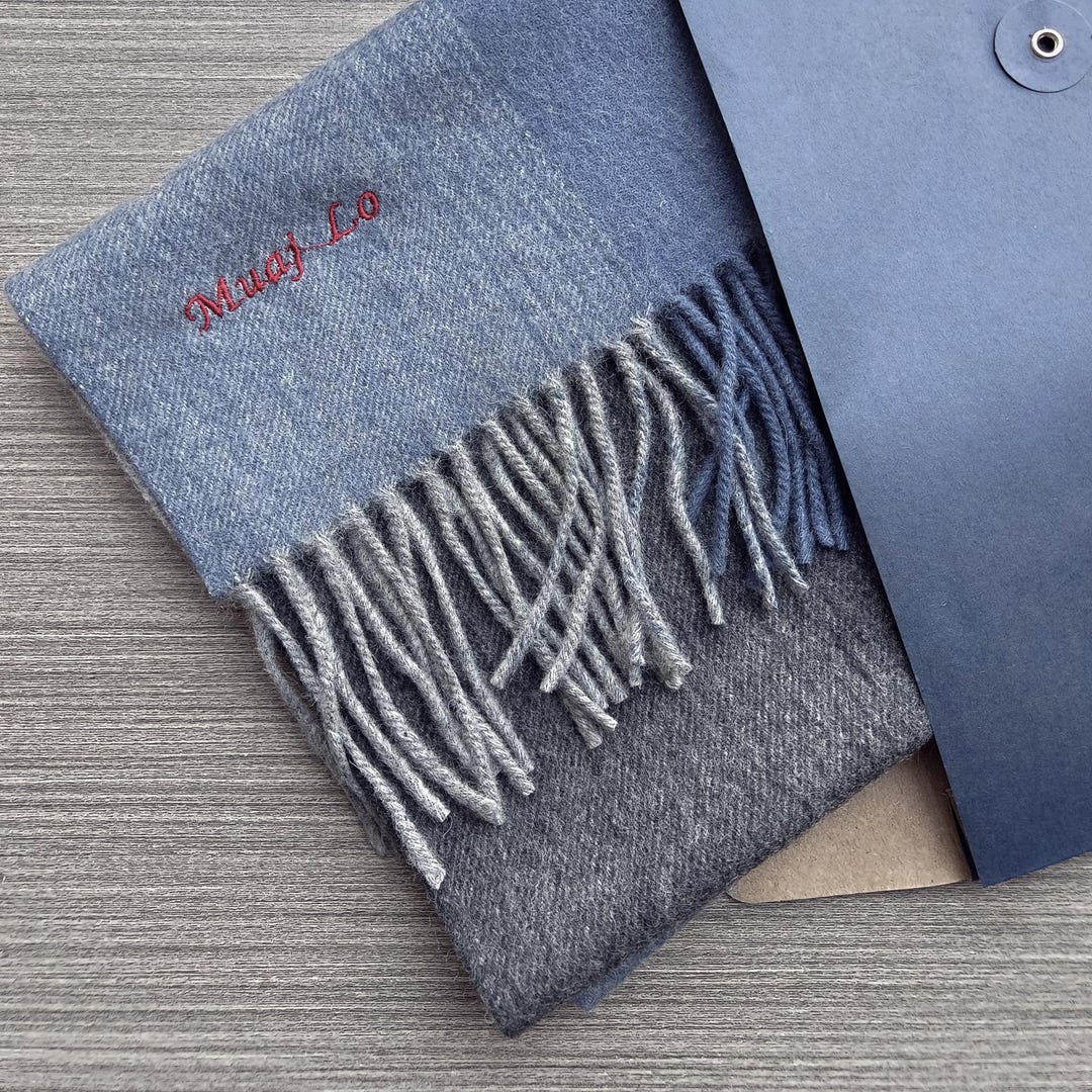 Men's Personalized Wool Scarf With Embroidered Initials | Unique ...