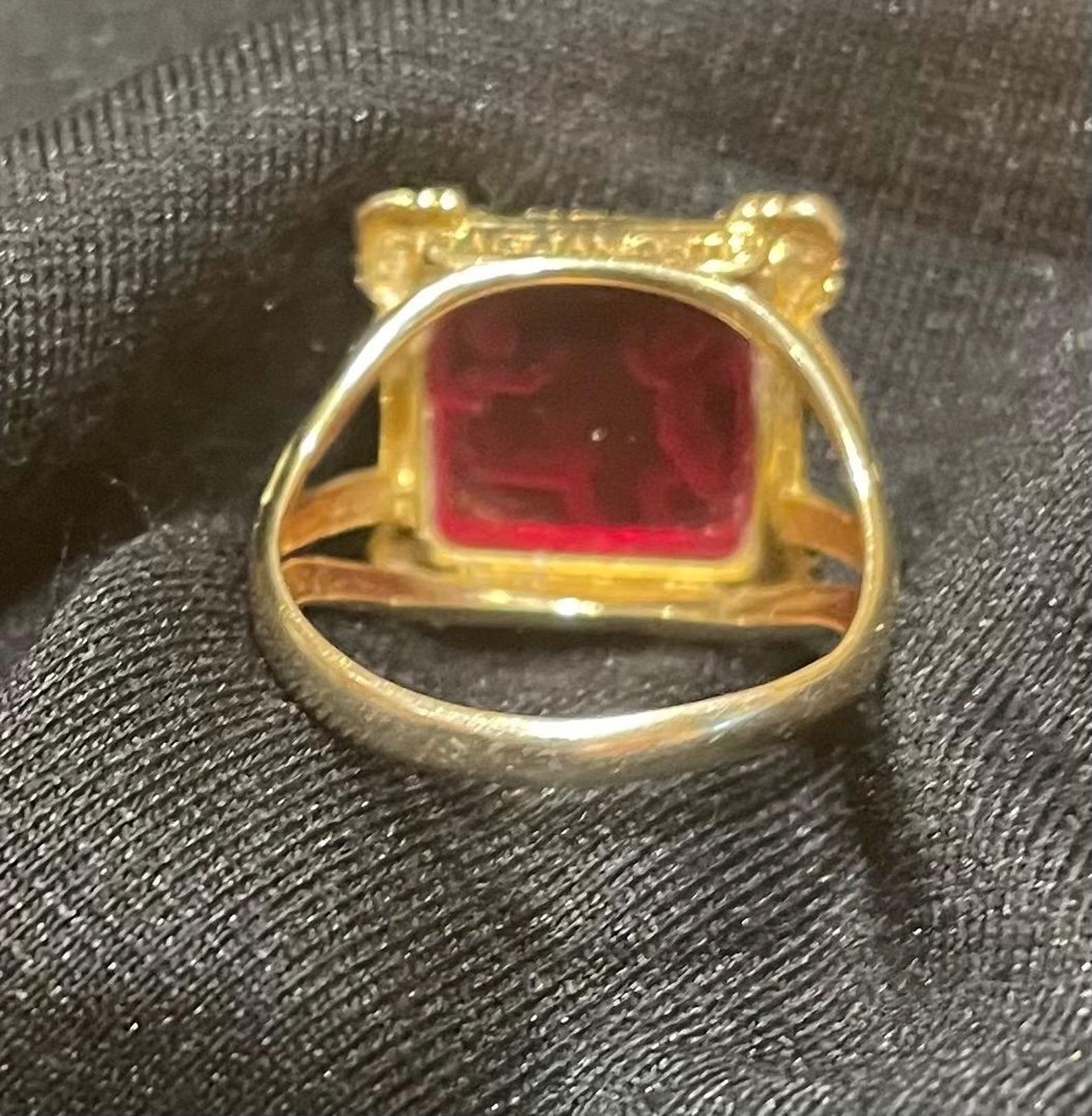 Vintage Sterling Silver Carnelian Tagliamonte Ring With Cupid Cameo ...