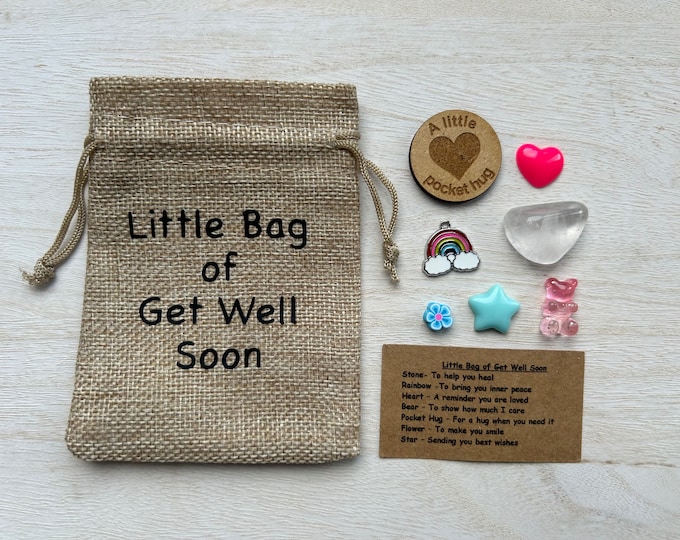 Little Bag of Get Well Soon, Get Well Gift, Positivity Gift, Thinking ...