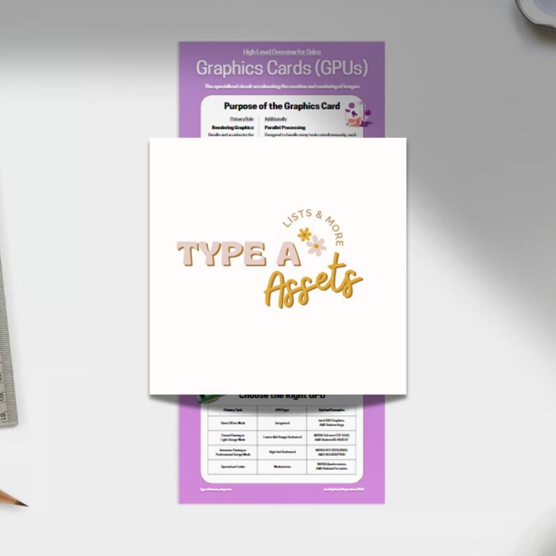 1-page GPU Infographic for Tech & Sales Guide to Graphics Card Types ...