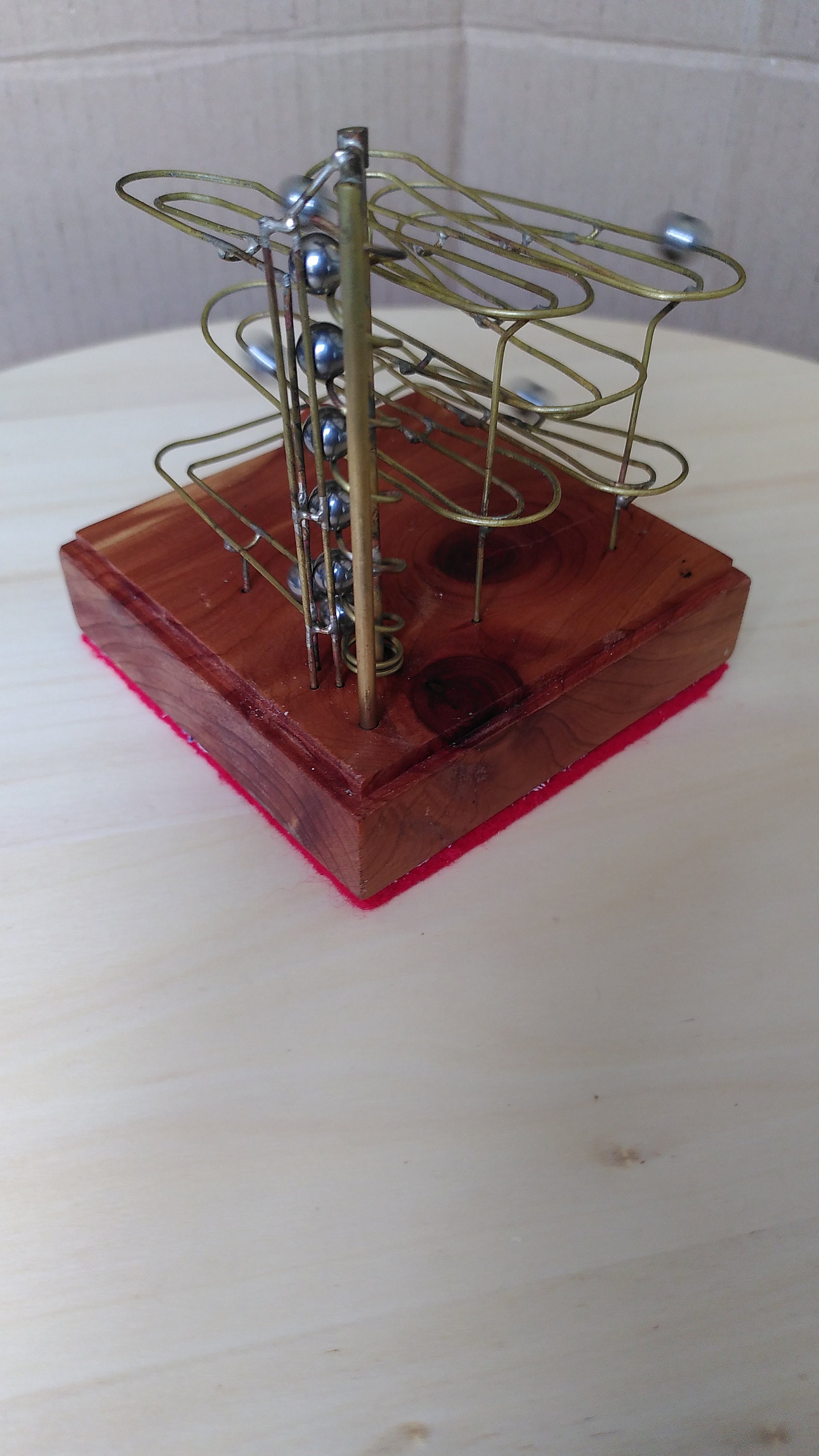 Marble Machine, Rolling Ball Sculpture Made of Brass Wire With Steel ...