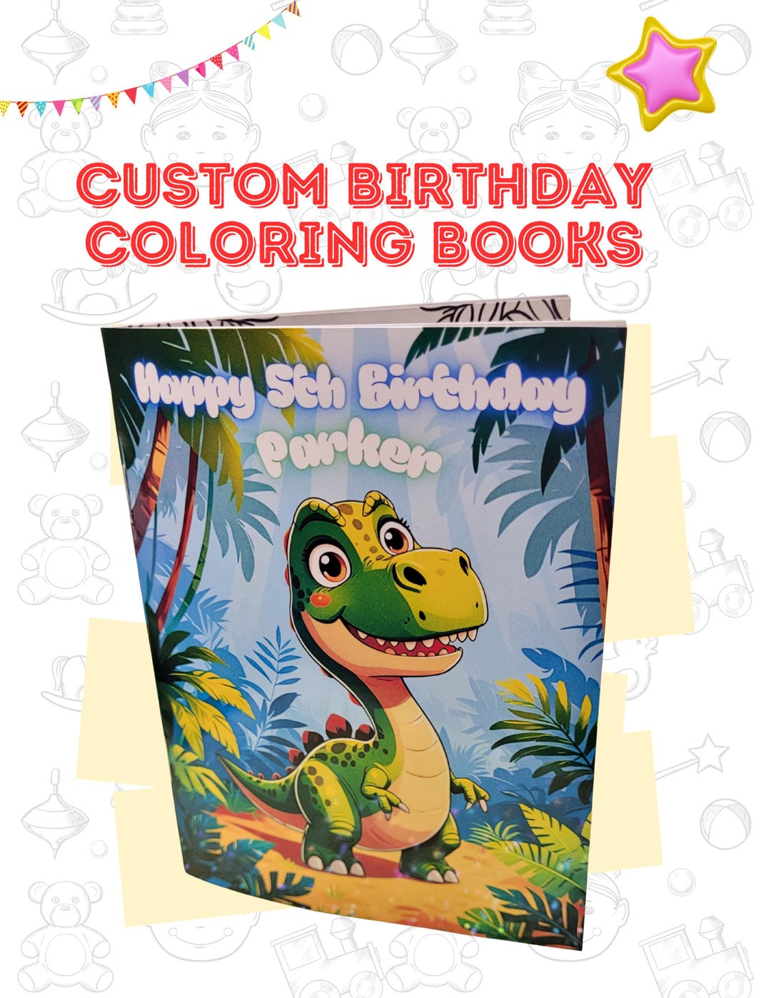 Custom Kids Birthday Coloring Book Party Favor With Crayons ...