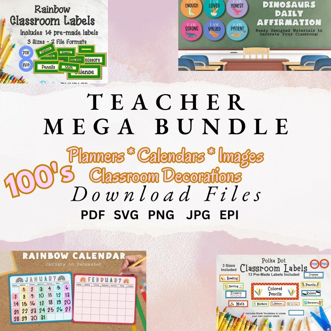 Teacher Mega Bundle, Teacher Planner, Teacher Images, Teacher Classroom ...