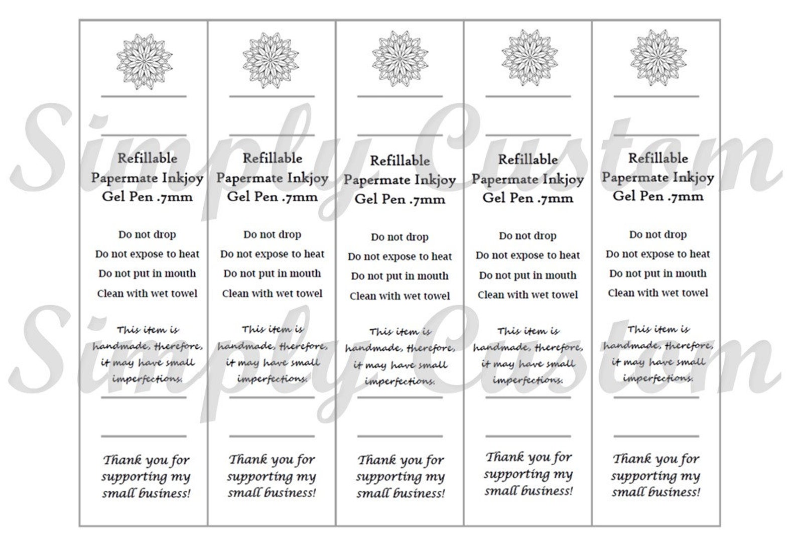 Pen Care Card, Easy to Use, Epoxy Care Card, Resin Care Card, Card ...