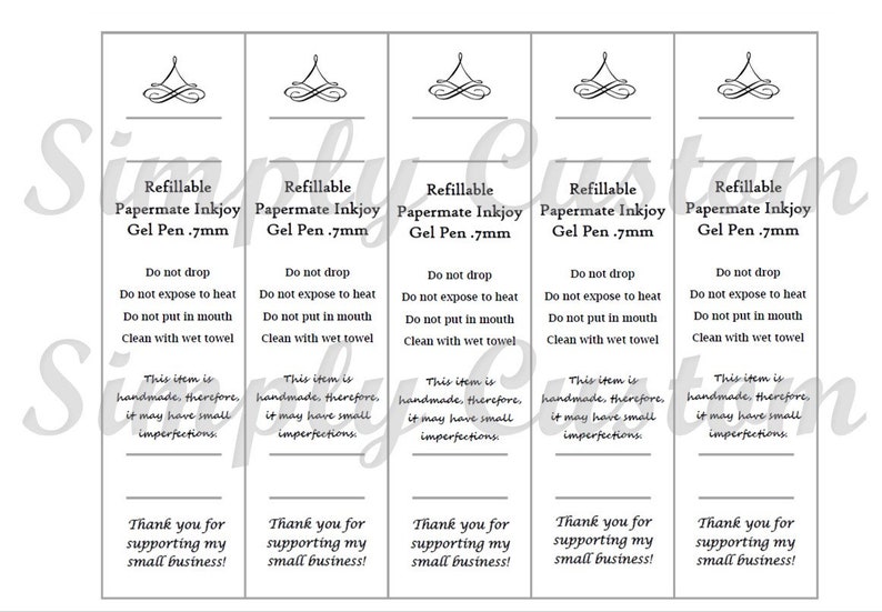 Pen Care Card, Different Styles, Perfect for Packing Your Custom Pens ...