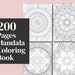 200 Page Mandala Coloring Book (JPG/PDF) - Etsy
