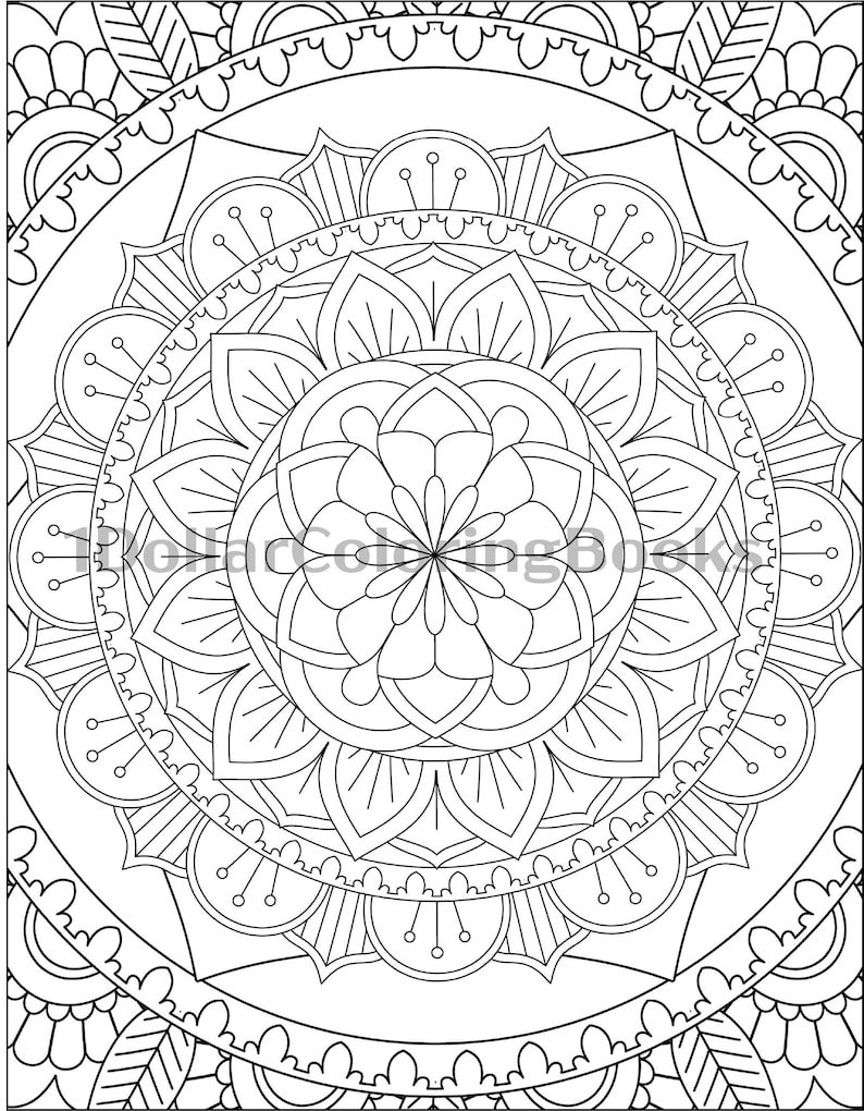 200 Page Mandala Coloring Book JPG/PDF | Etsy