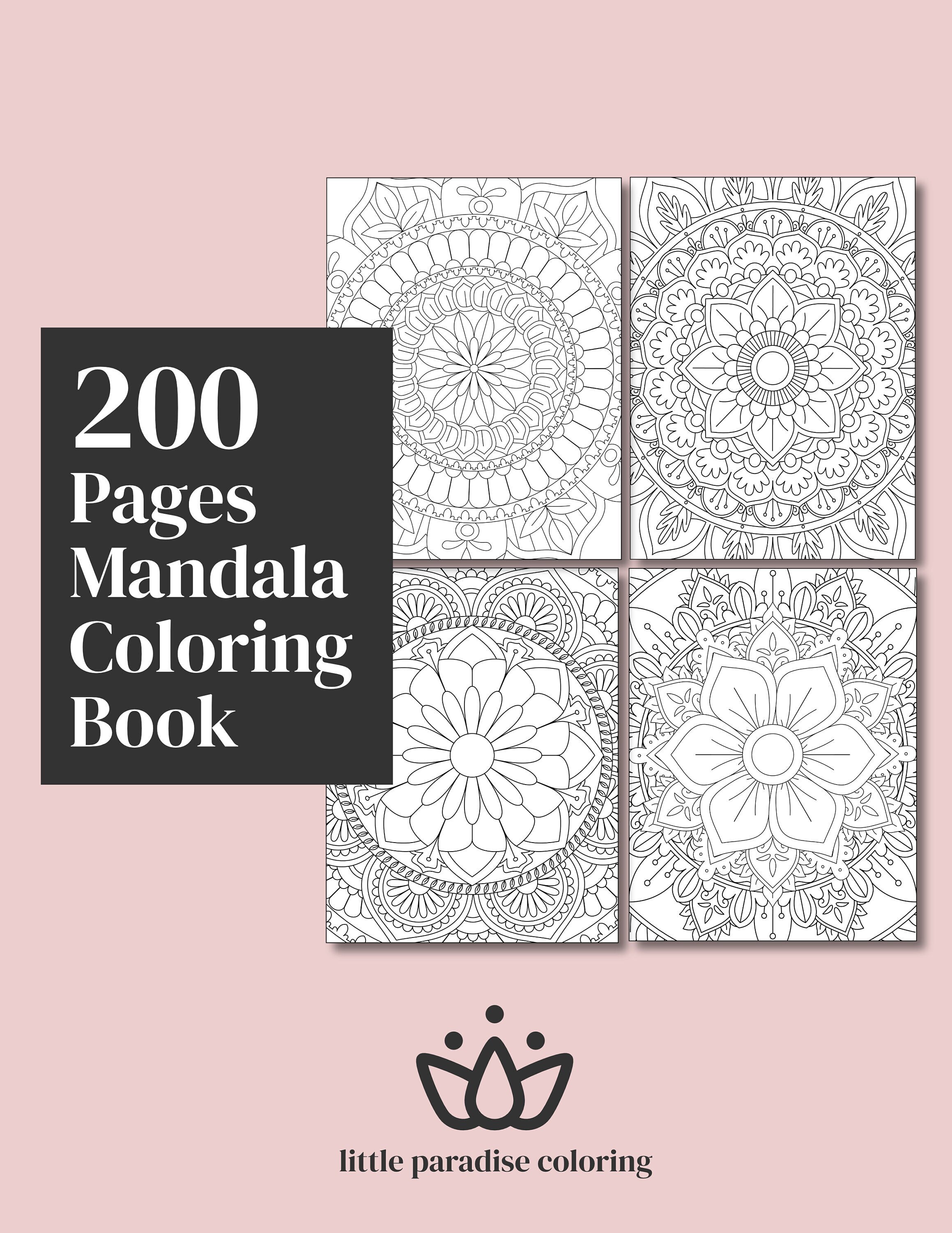 200 Page Mandala Coloring Book (JPG/PDF) - Etsy