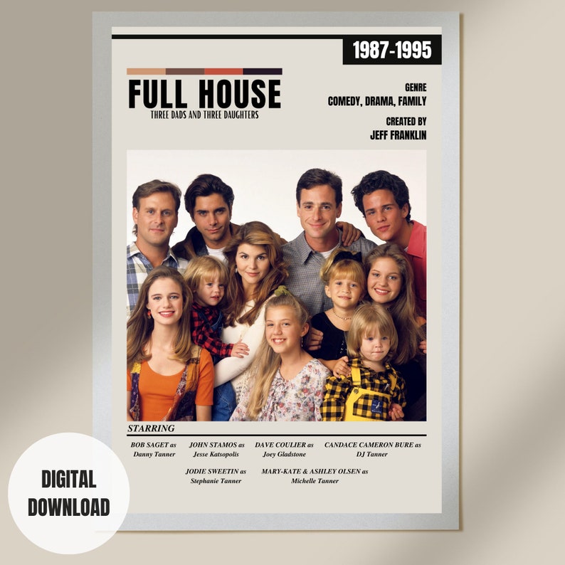 Full House Poster Tv Show Poster Theater Room Decor Wall Art Wall Decor Series Poster Movie