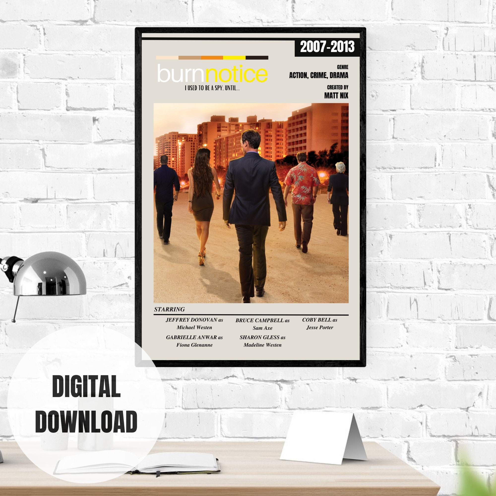 Burn Notice Poster | Tv Show Poster | Theater Room Decor | Wall Art ...