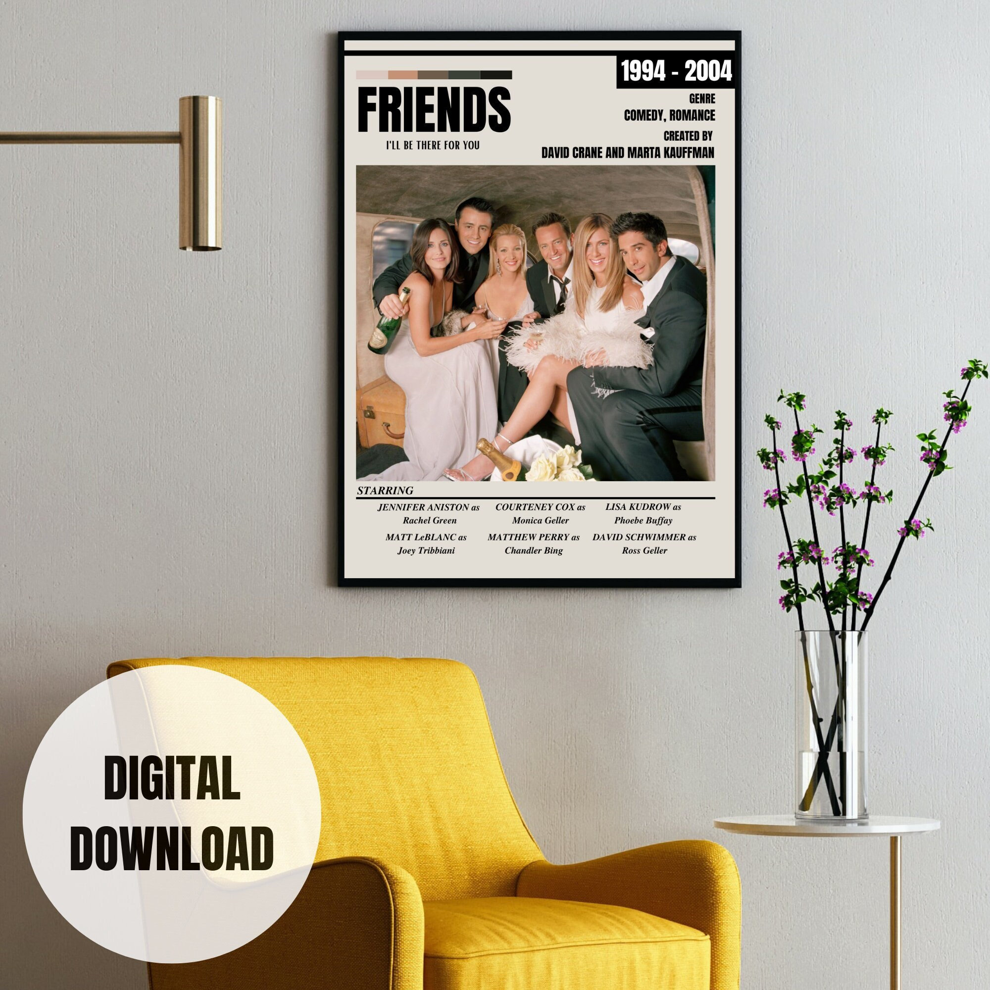 Friends Poster | Tv Show Poster | Theater Room Decor | Wall Art | Wall ...