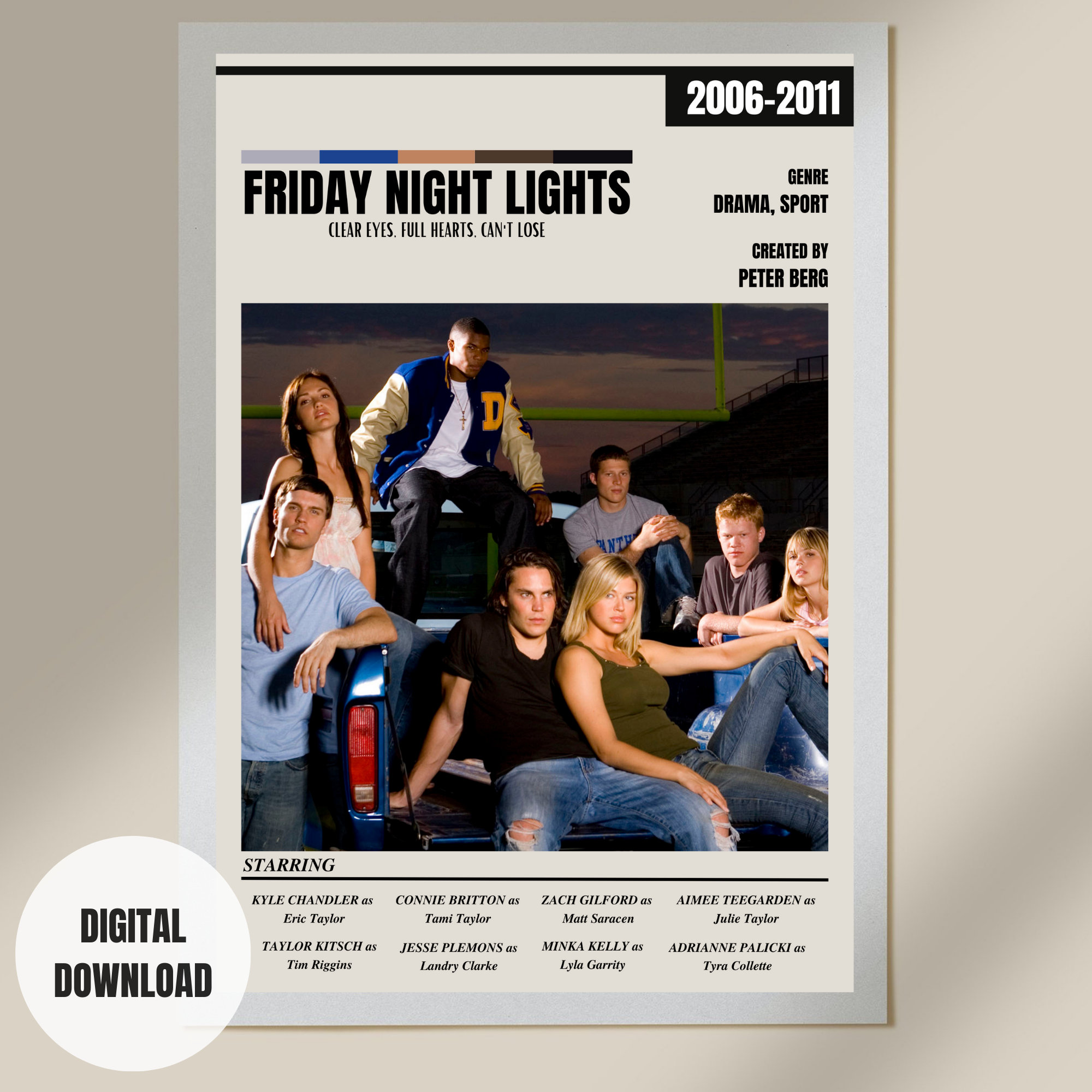 Friday Night Lights Poster | Tv Show Poster | Theater Room Decor | Wall ...