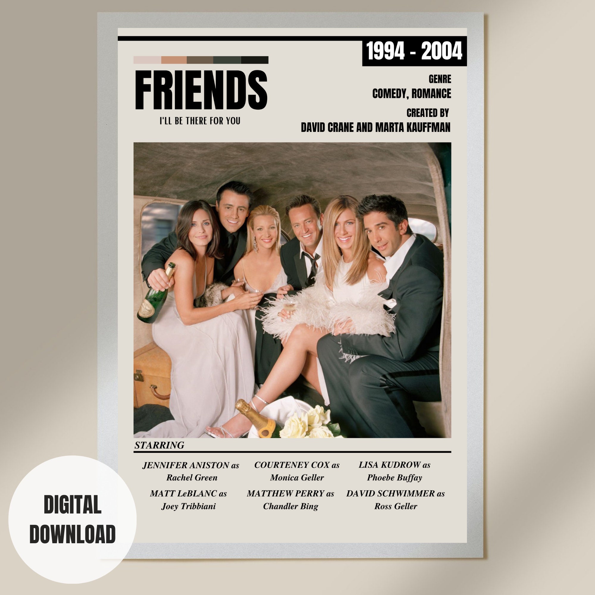 Friends Poster | Tv Show Poster | Theater Room Decor | Wall Art | Wall ...