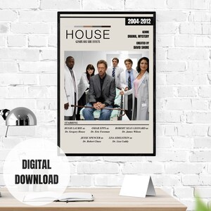 House MD Poster Tv Show Poster Theater Room Decor Wall Art Wall Decor ...