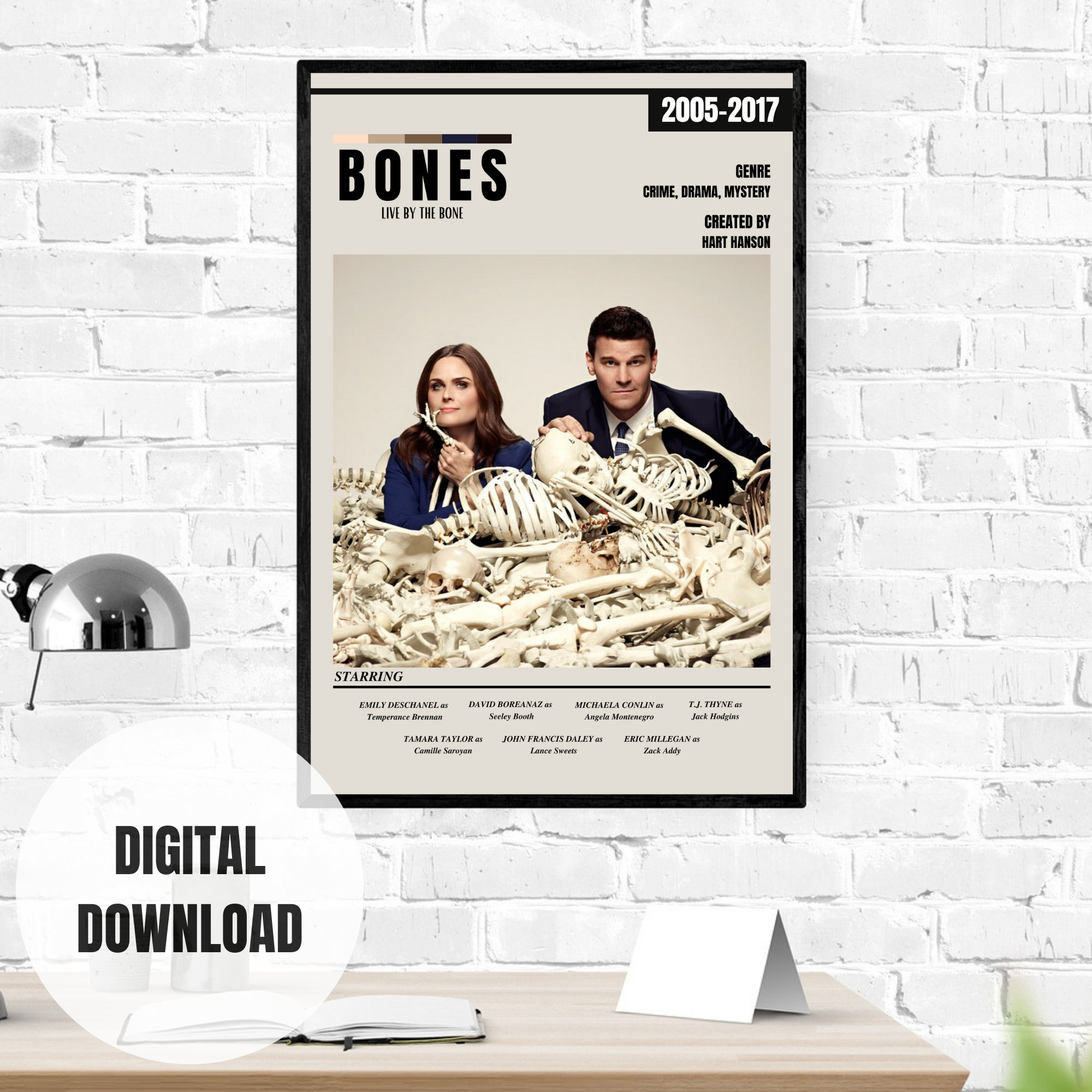 Bones Poster Tv Show Poster Theater Room Decor Wall Art Wall Decor Tv ...