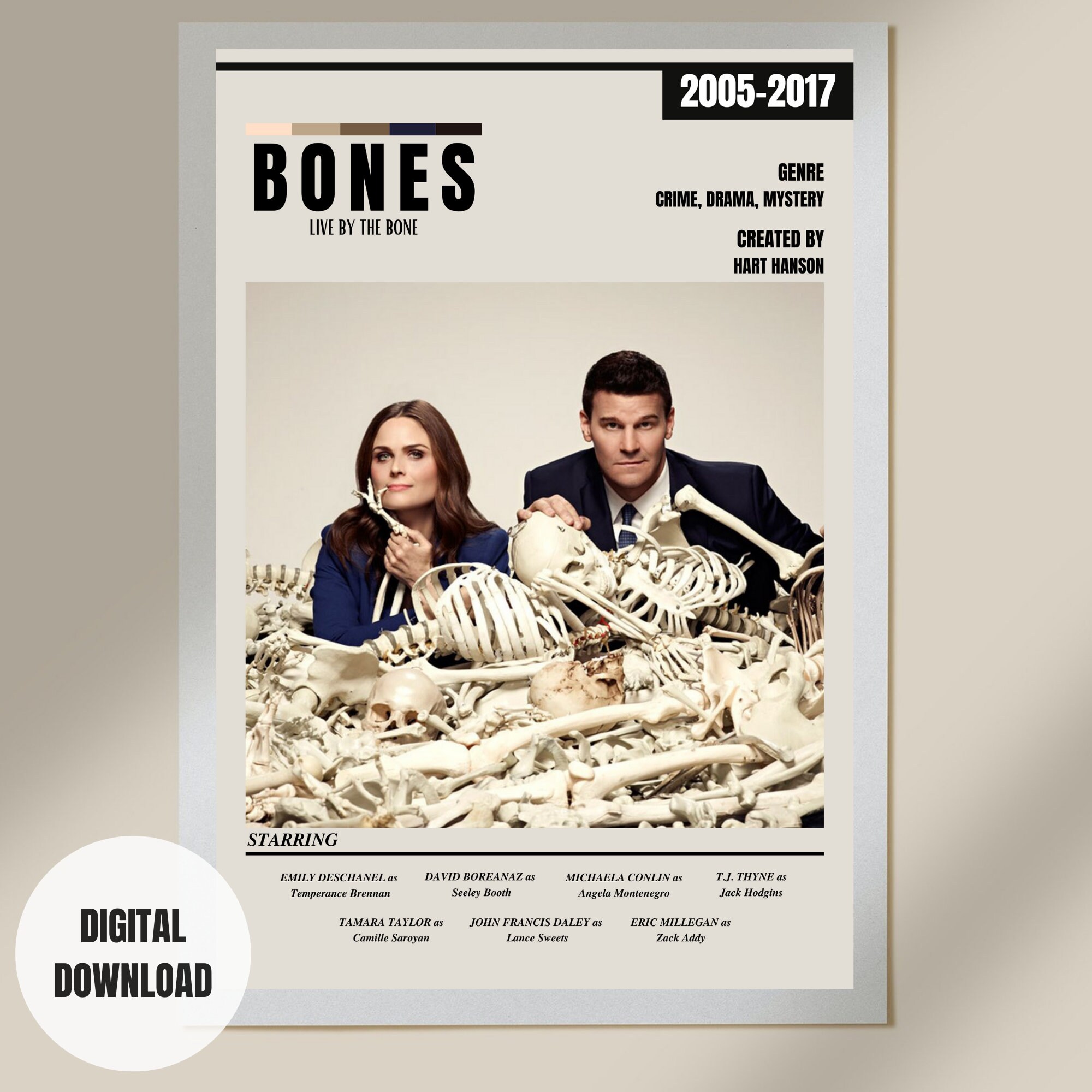 Bones Poster | Tv Show Poster | Theater Room Decor | Wall Art | Wall ...