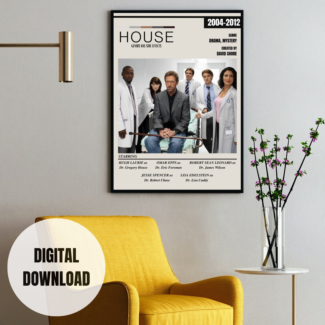 House MD Poster | Tv Show Poster | Theater Room Decor | Wall Art | Wall ...