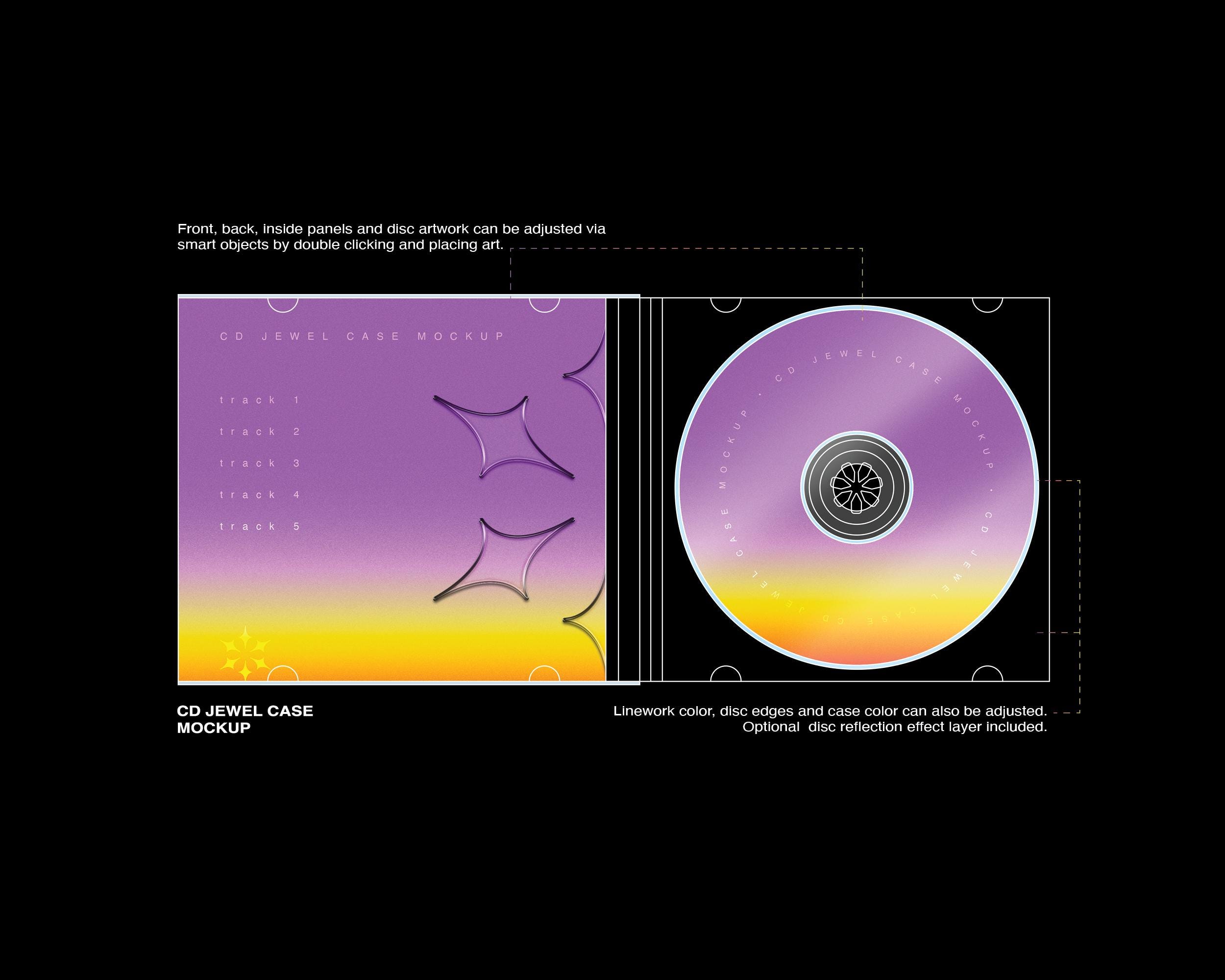 CD Jewel Case Photoshop Mockup, PSD Mockup Template, Disc Music ...
