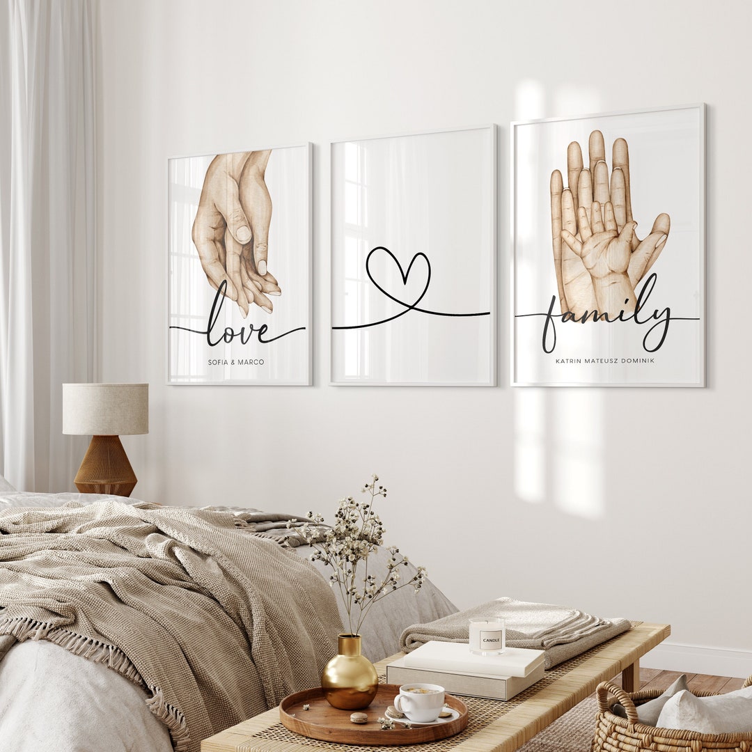 Set of 3 - Personalized Posters With Names - Family Posters - Premium ...
