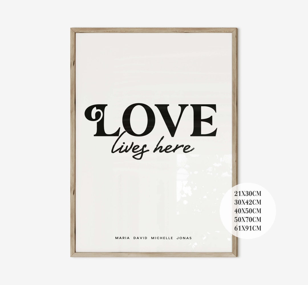 Personalized Posters With Names Love Poster Custom Wall - Etsy