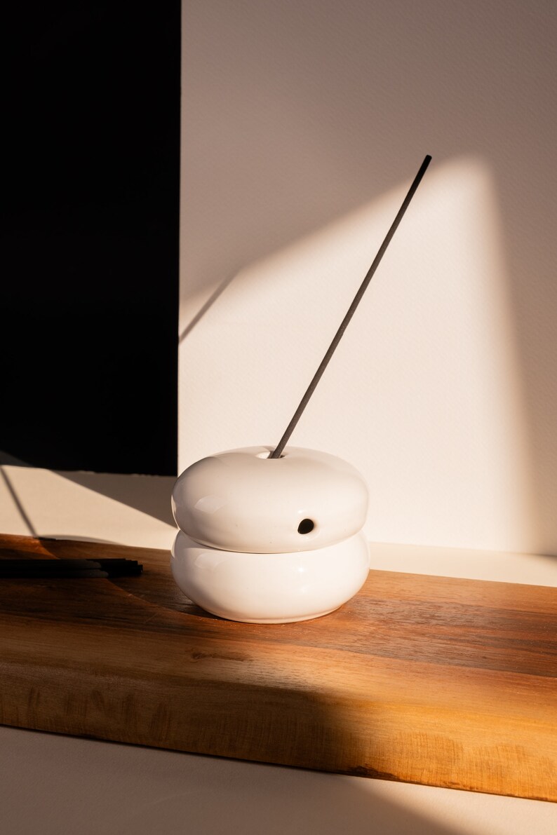 Brown Cream Dot Incense Stick Holder, Ceramic Incense Cone Burner ...