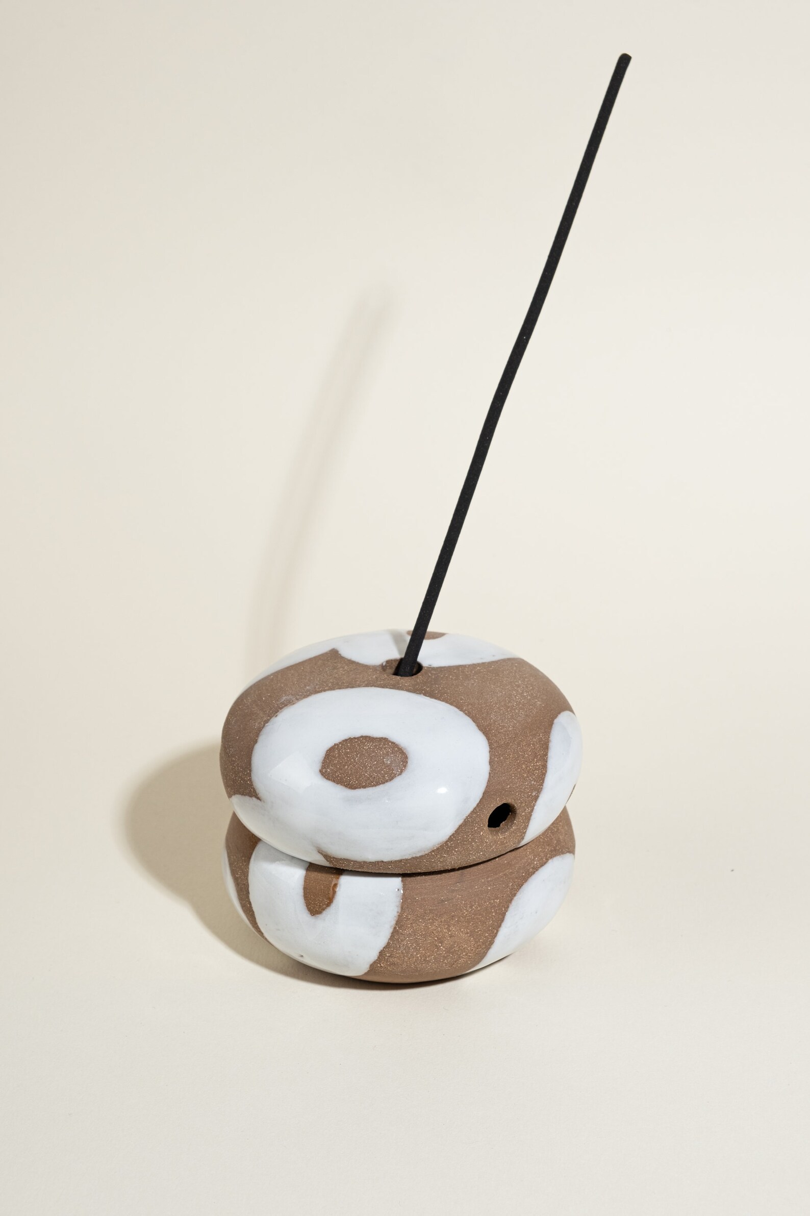 Brown Cream Dot Incense Stick Holder, Ceramic Incense Cone Burner ...