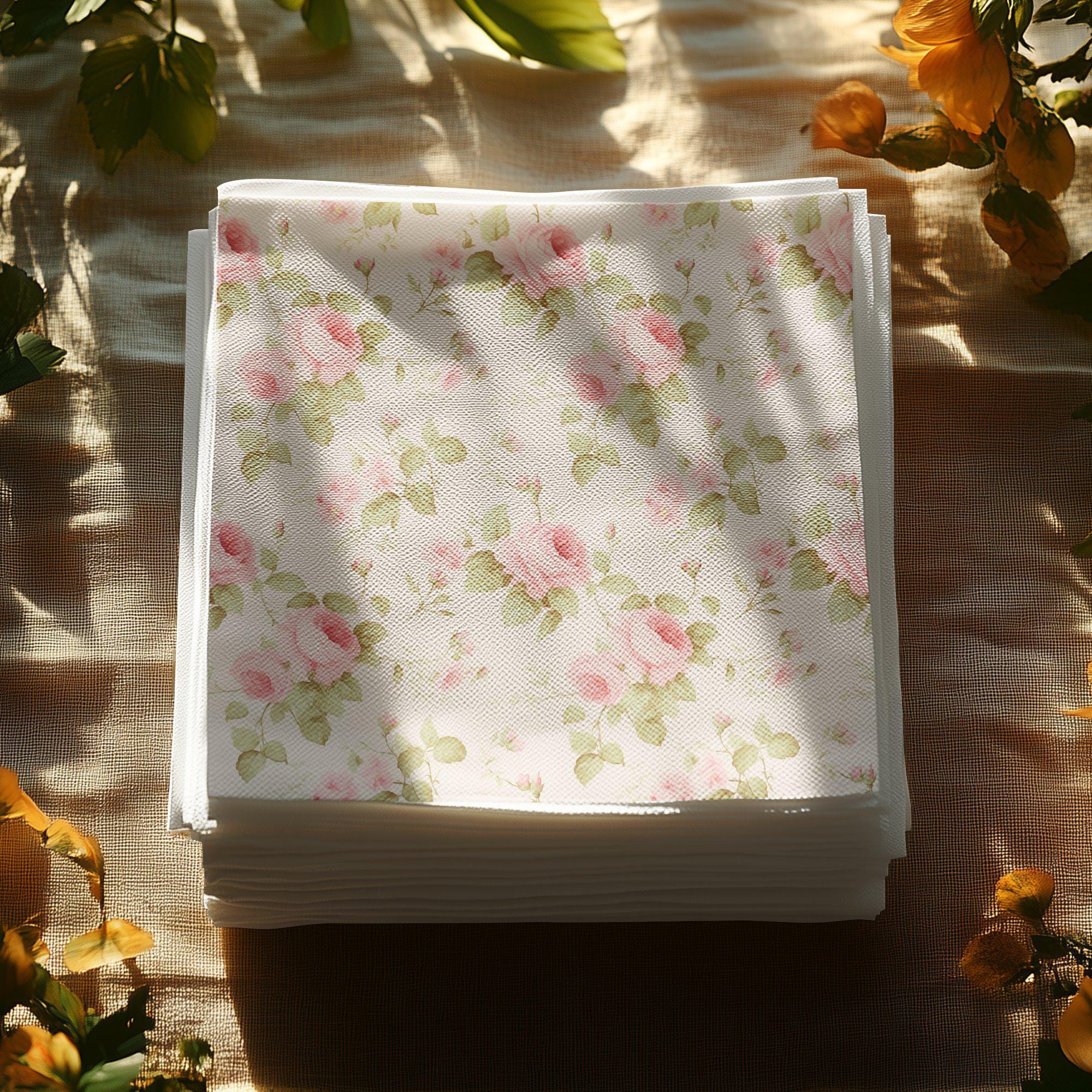 Vintage Rose Floral Paper Napkins, Elegant Party Decoupage - Etsy