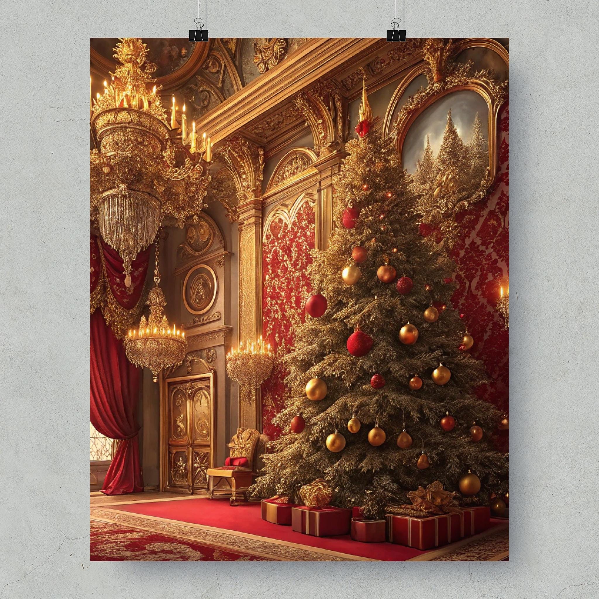 Elegant Victorian Christmas Poster, Luxurious Holiday Decor, Classic ...