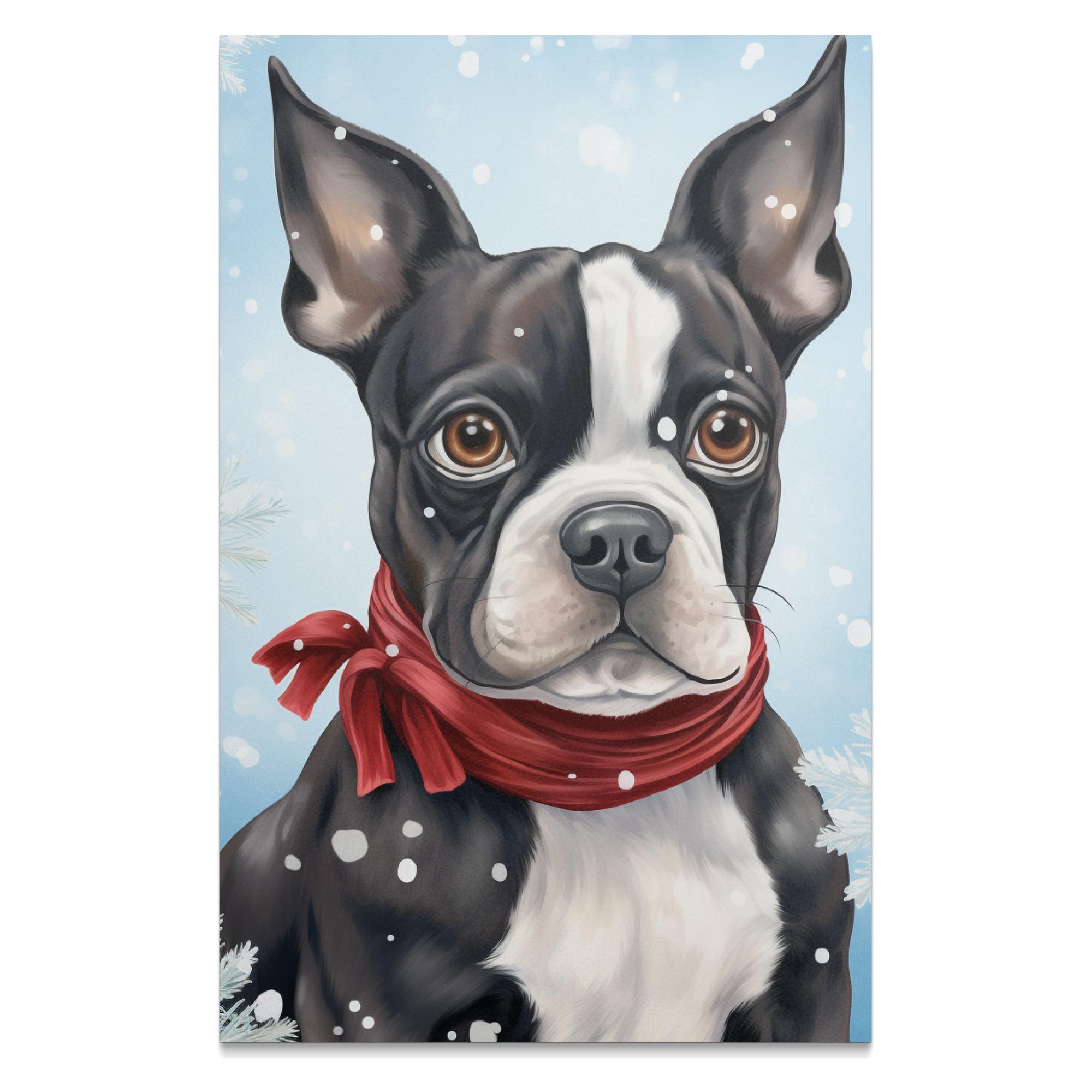 Cute Dog Winter Wonderland Poster, Christmas Decor, Holiday Wall Art ...