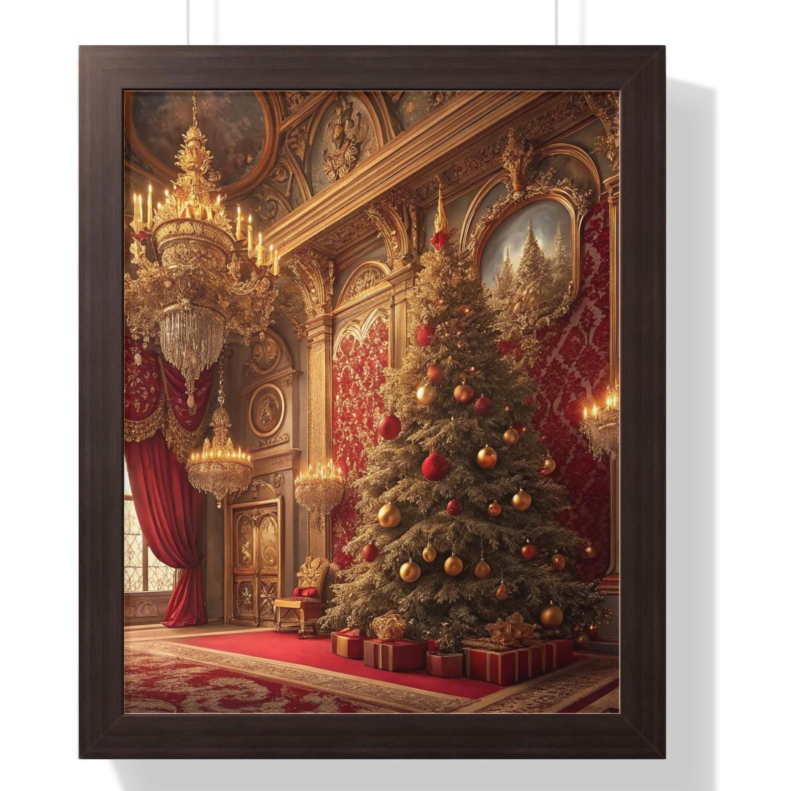 Elegant Victorian Christmas Poster, Luxurious Holiday Decor, Classic ...
