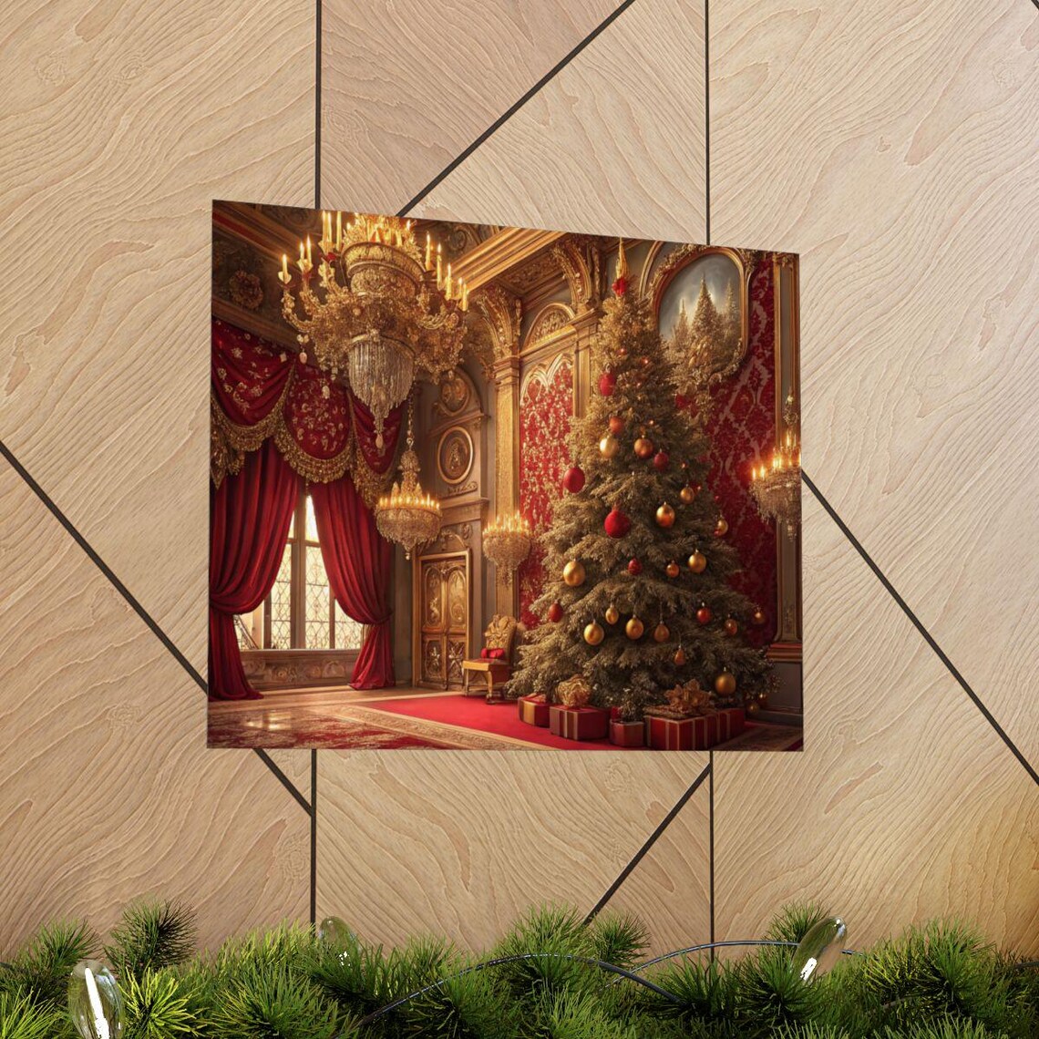 Elegant Victorian Christmas Poster, Luxurious Holiday Decor, Classic ...