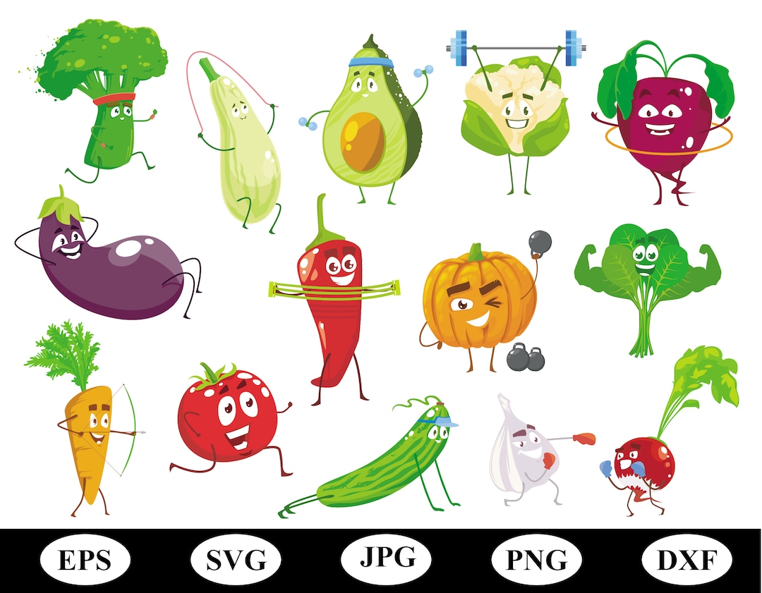 Vegetables Face Emotion Emoji Mascot Illustration Icon Set Element Svg ...