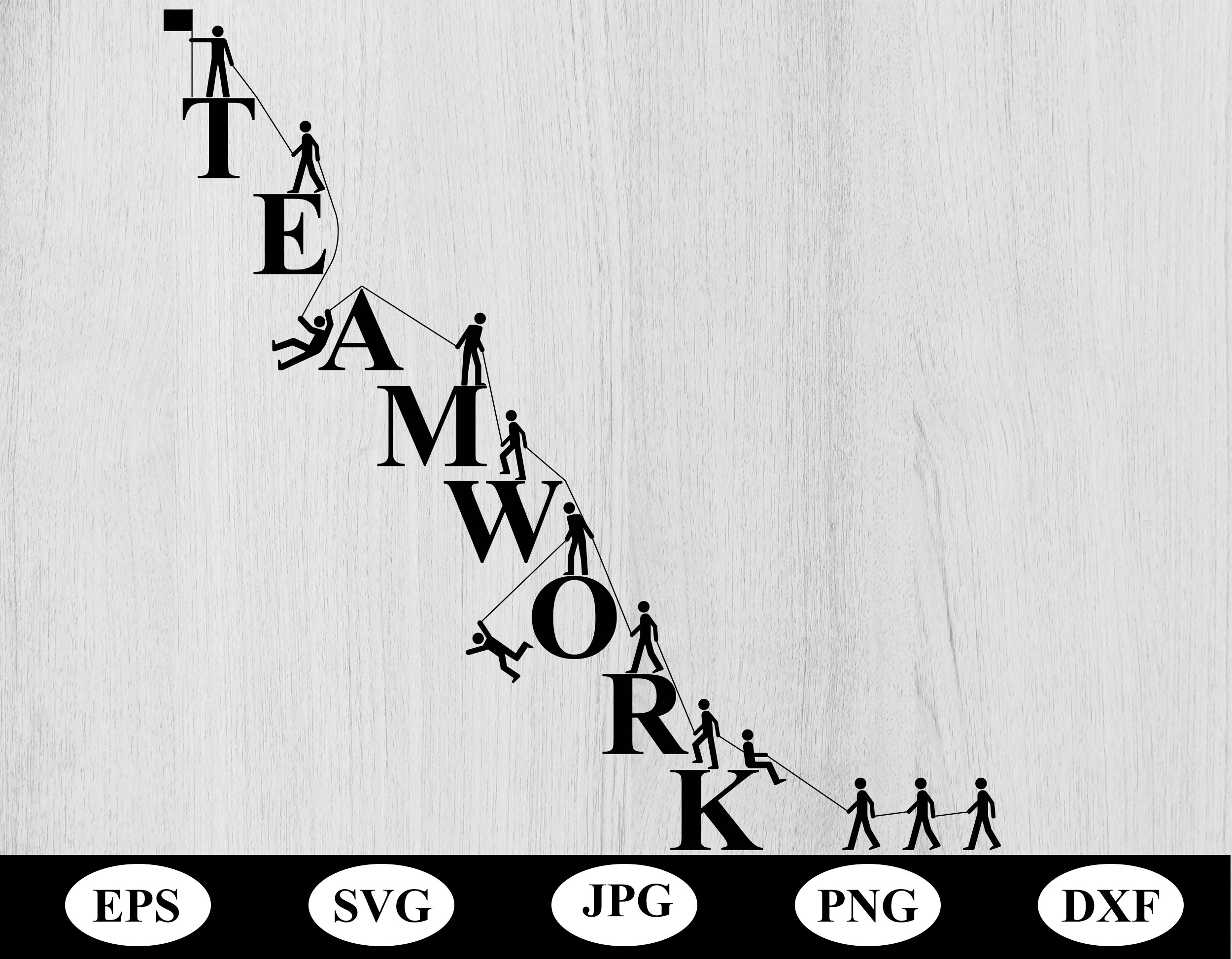 Teamwork Design Lettering Silhouette Svg, Illustration Inspirational ...