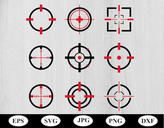 Different Type of Crosshair Illustration Icon Sets Element | Etsy