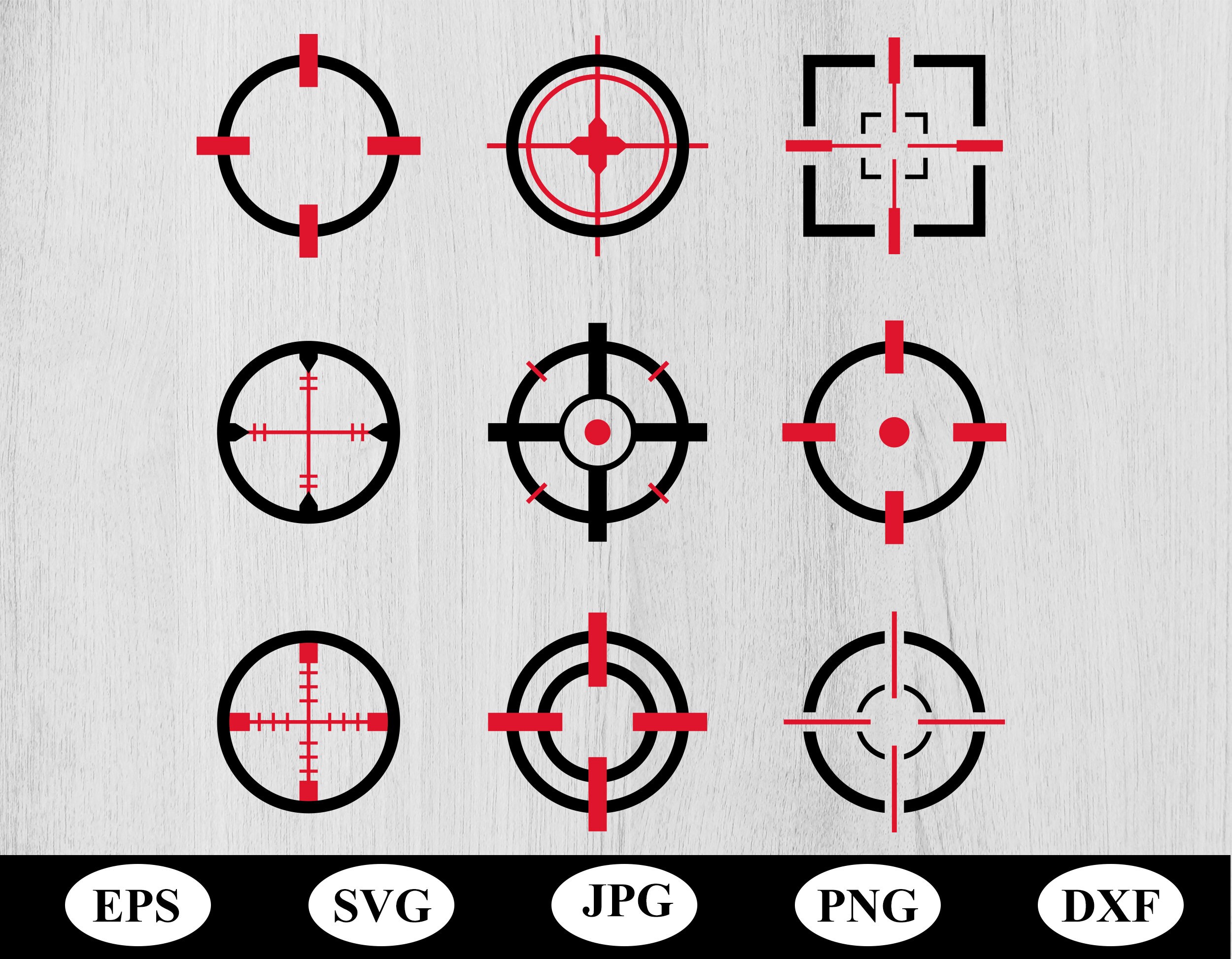 Different Type of Crosshair Illustration Icon Sets Element Collection ...
