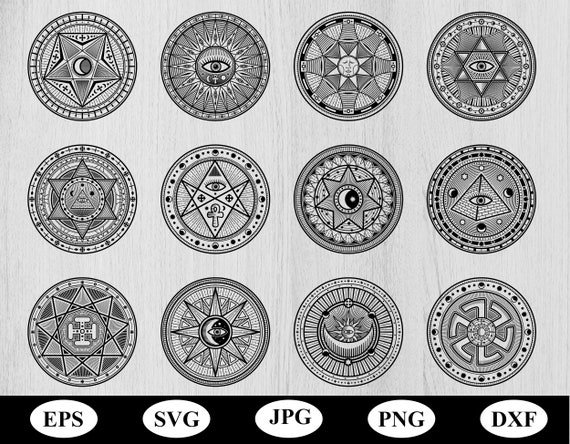 Mystery Illustration Design Element Sets Bundle Svg | Etsy