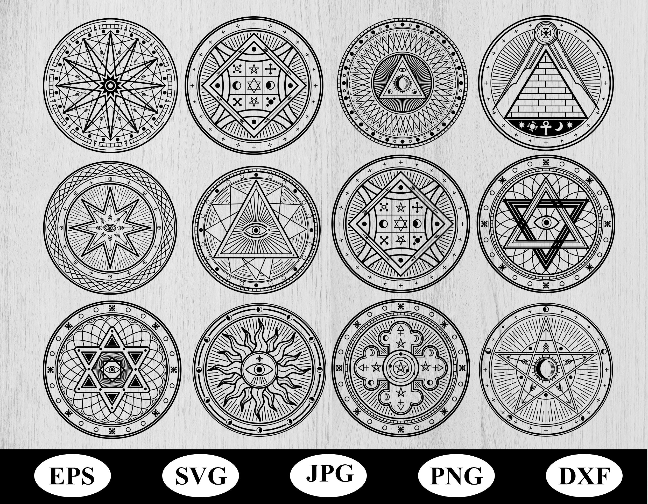 Mystery Illustration Design Element Sets Bundle Svg, Witchcraft Svg ...