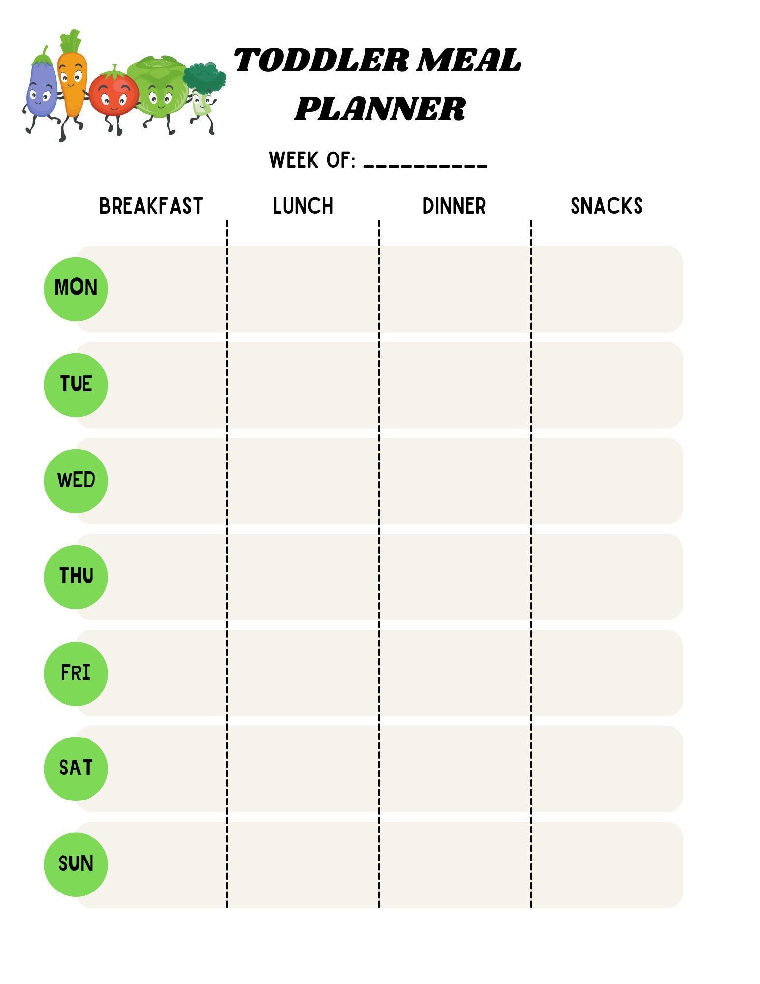 Toddler meal planner printable - polfbomb