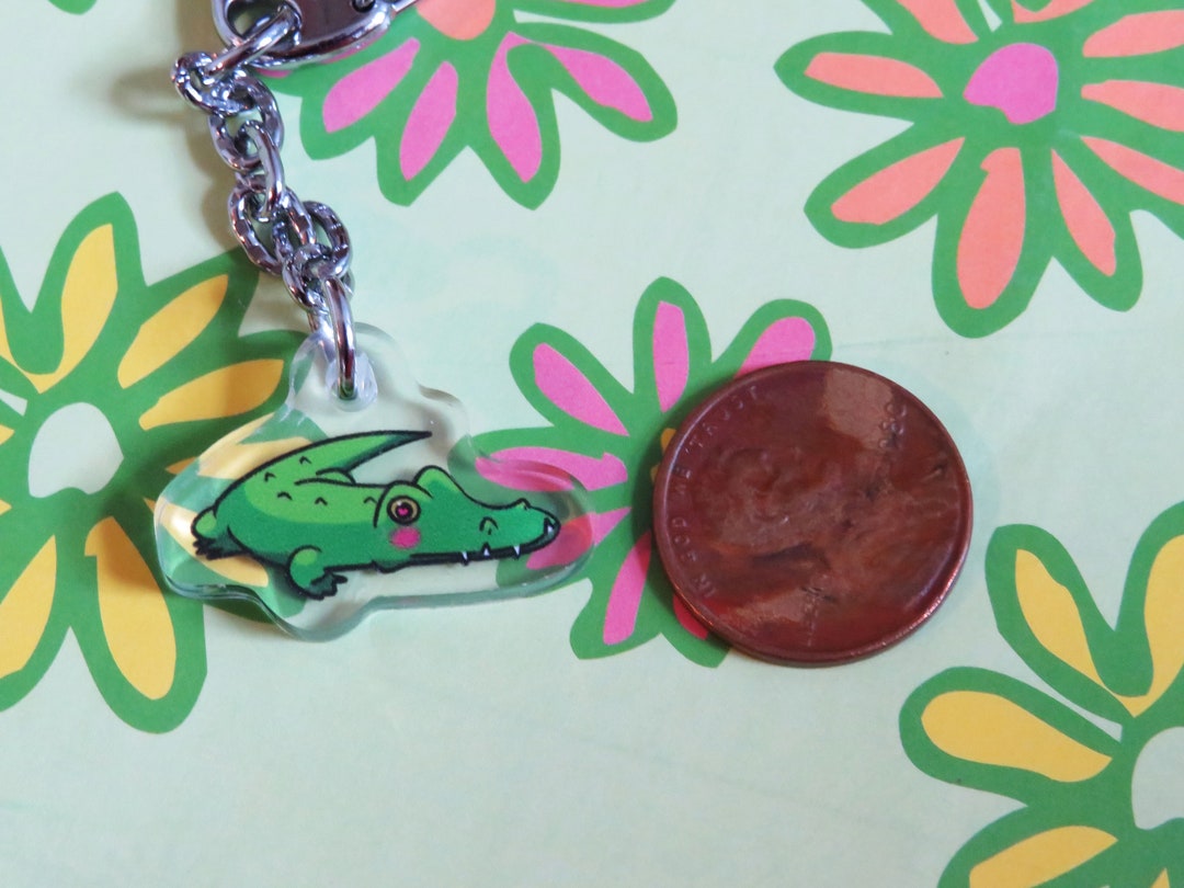 1 Inch Kawaii Cute Gator Keychain Charm Low Stock - Etsy