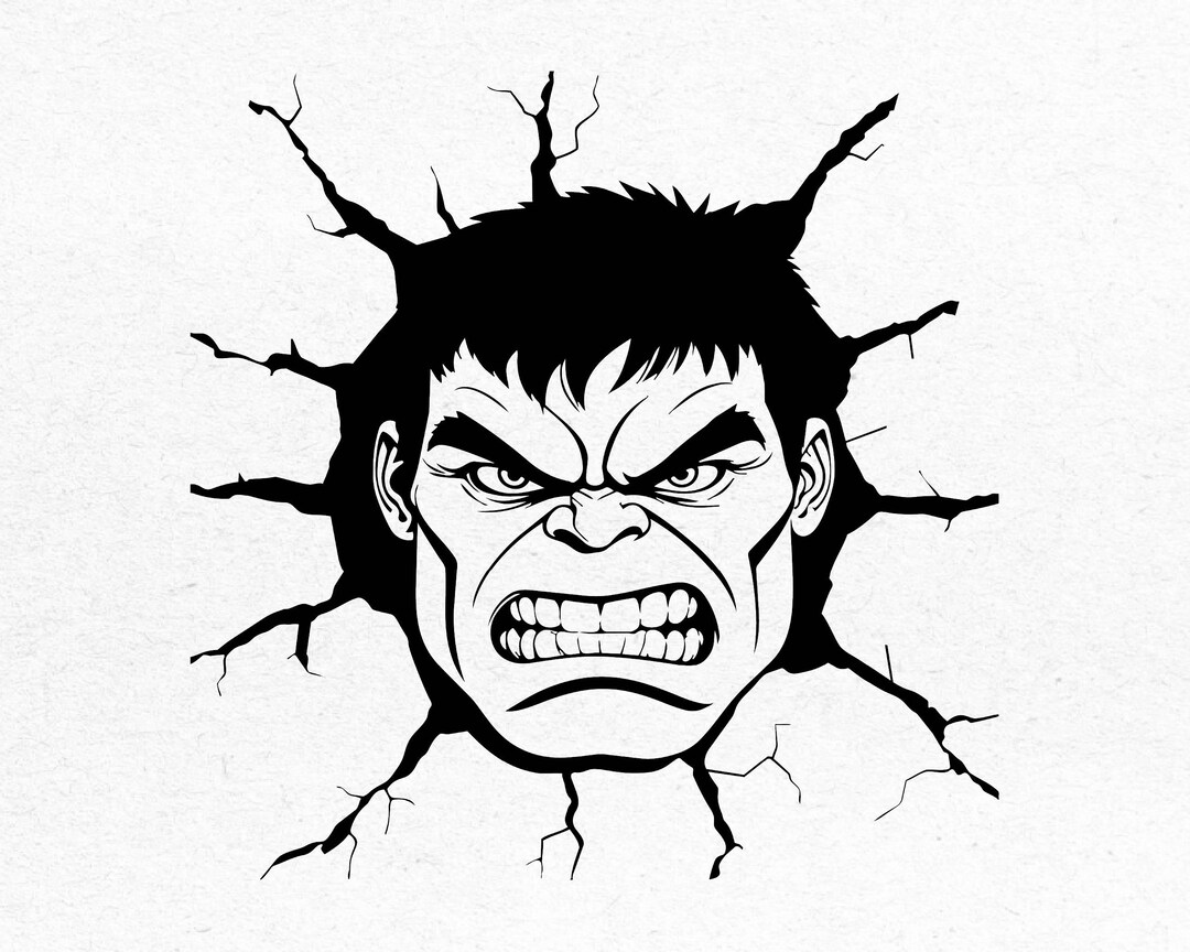 Hulk Outline Graphic: Svg Png Pdf Jpg Illustrator. Ideal for Kids ...