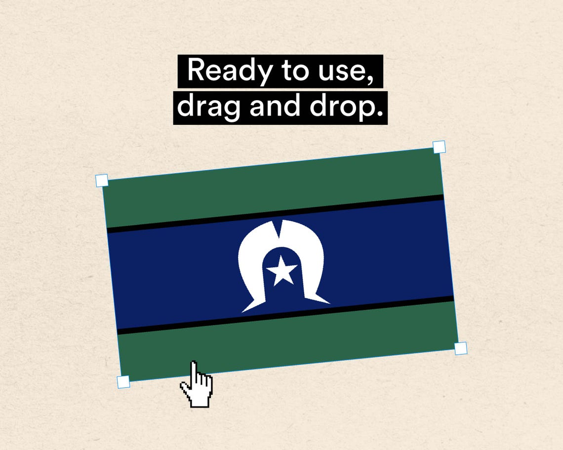 Torres Strait Islands Flag Graphics Bundle: 5 Shapes (digital Download ...